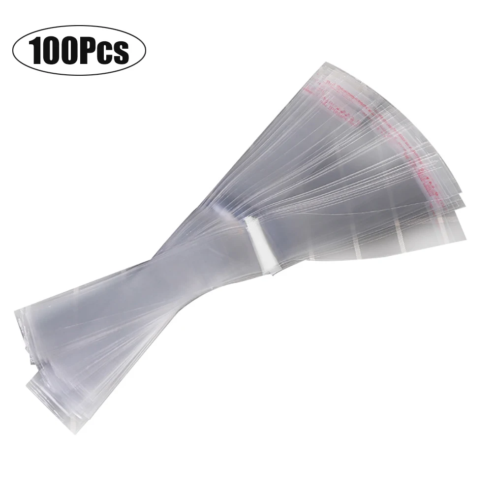 100Pcs-Transparent-Rectangular-Plastic-Self-adhesive-Bag-Ziplock-Pouch ...