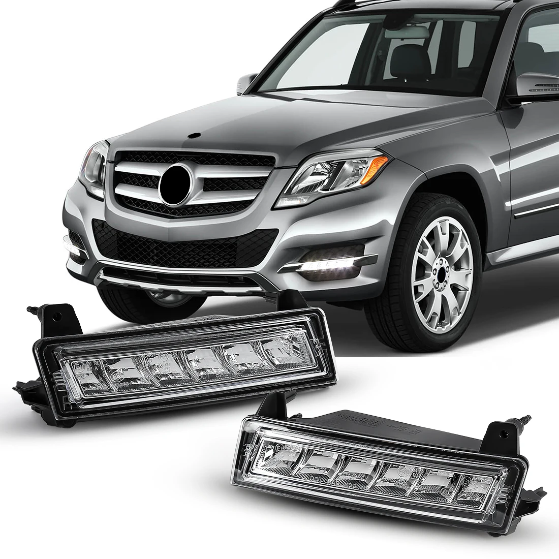 Car-LED-White-Daytime-Running-Light-For-Mercedes-Benz-W164-X164-X204 ...
