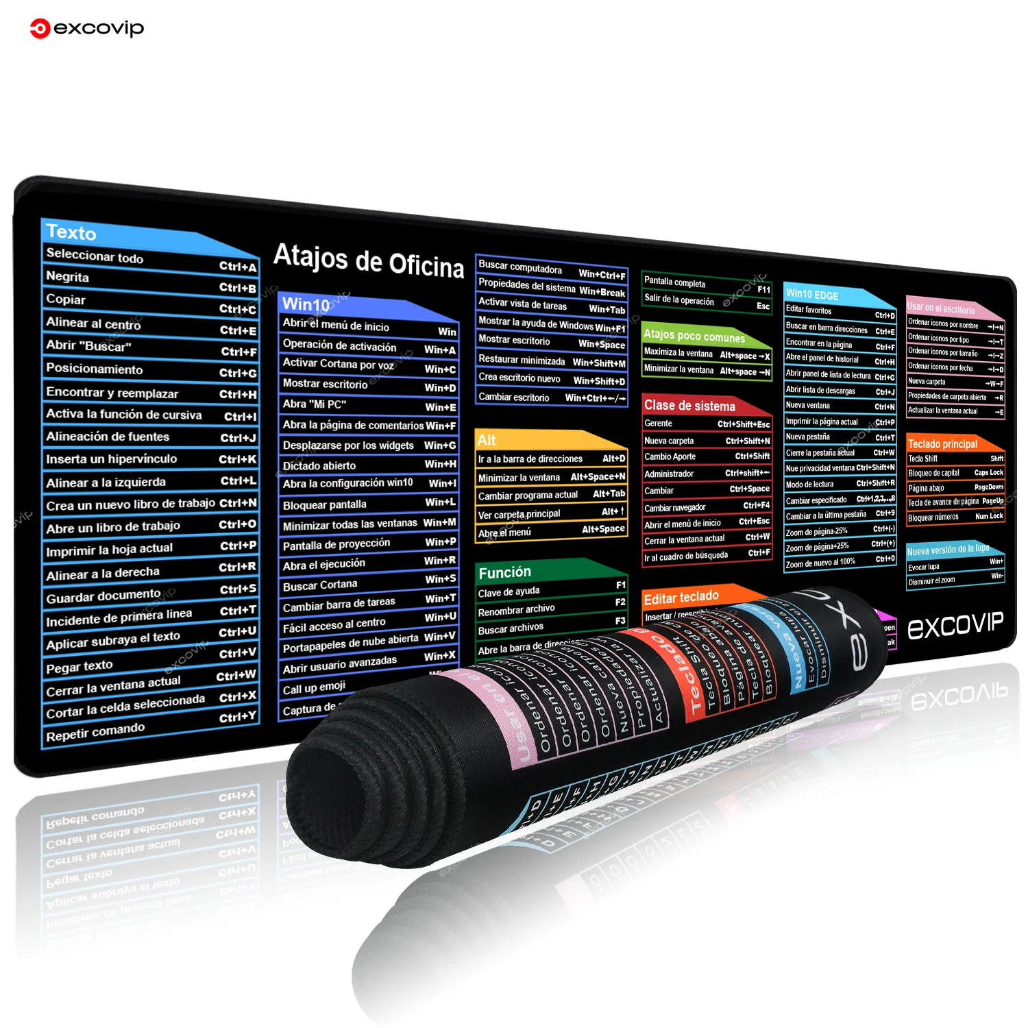 EXCO Spanish Office Shortcuts Mouse Pad Large Extended Big Keyboard ...