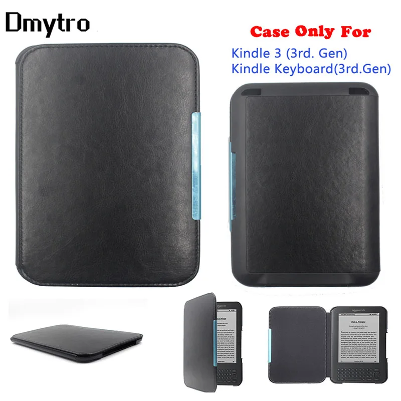 Pu Leather Case For Kindle 3rd Model D00901 Magnetic Closured Cover ...
