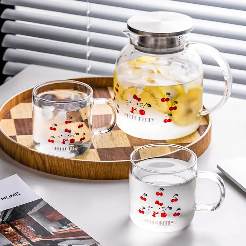 Hello Kitty Teapot Kawaii Sanrio High end gifts Anime Figure kt Glass ...