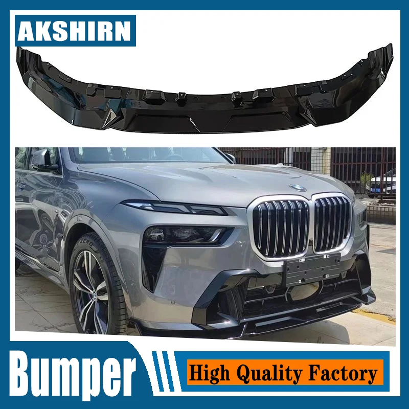 Front-Bumper-Spoiler-Lip-For-BMW-G07-X7-M-Sport-2023-LCI-Glossy-Black ...