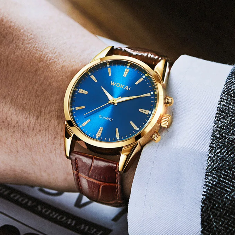 Watch Classic Retro Men and Women Belt Luxury Business Quartz Watch ...