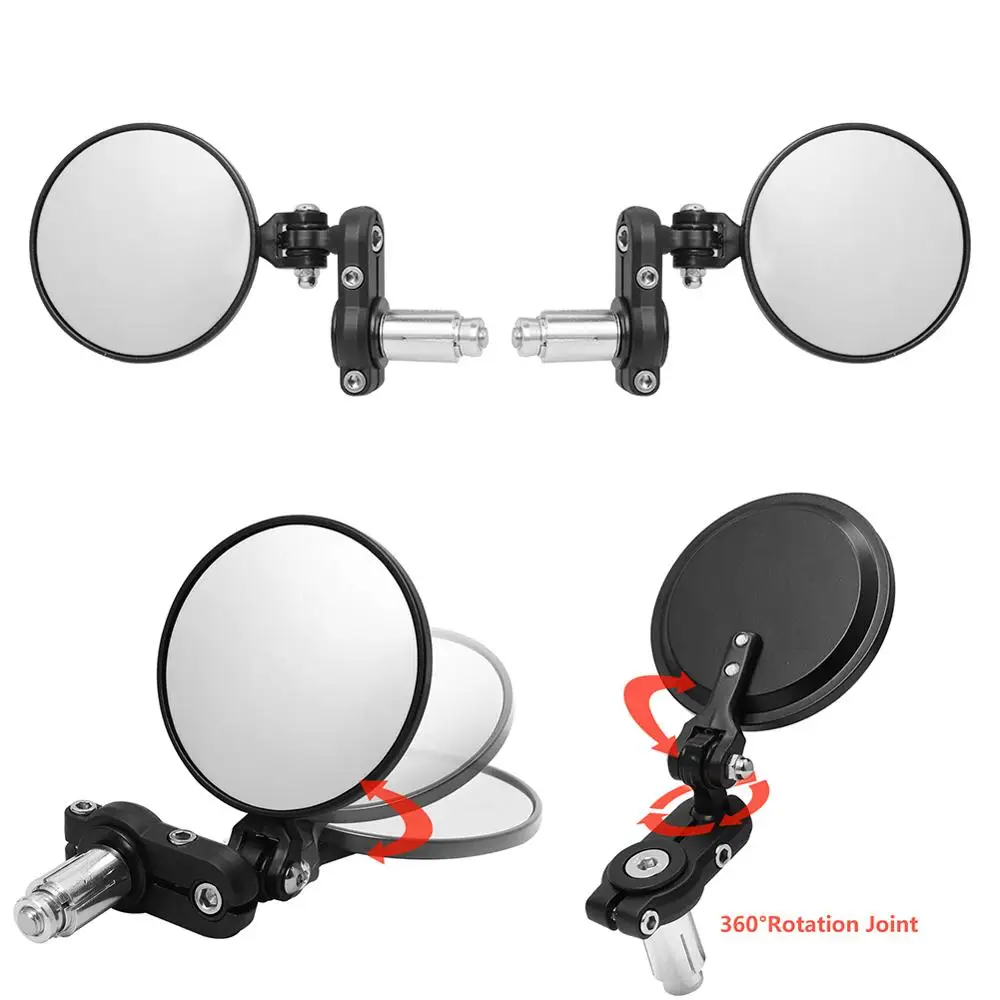 Universal-7-8-22mm-Motorcycle-Round-Mirrors-Handlebar-Wing-Foldable ...
