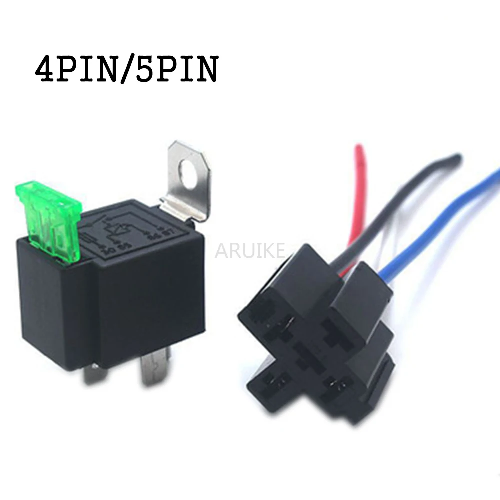 1pc 12v Dc 4 Pin Car Automotive Fused Relay 30a Normally Open Relais ...