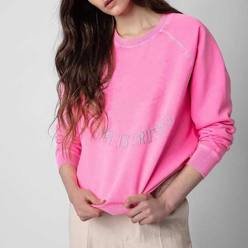 Boho-Inspired-Pink-Embroidered-Top-autumn-winter-streetwear-women-Sweatshirts-pullovers-long ...
