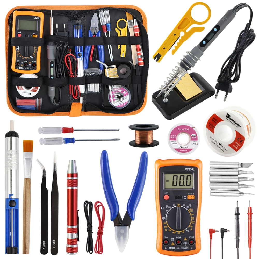 Gray-80W-Digital-Display-Adjustable-Temperature-Electric-Soldering-Iron ...