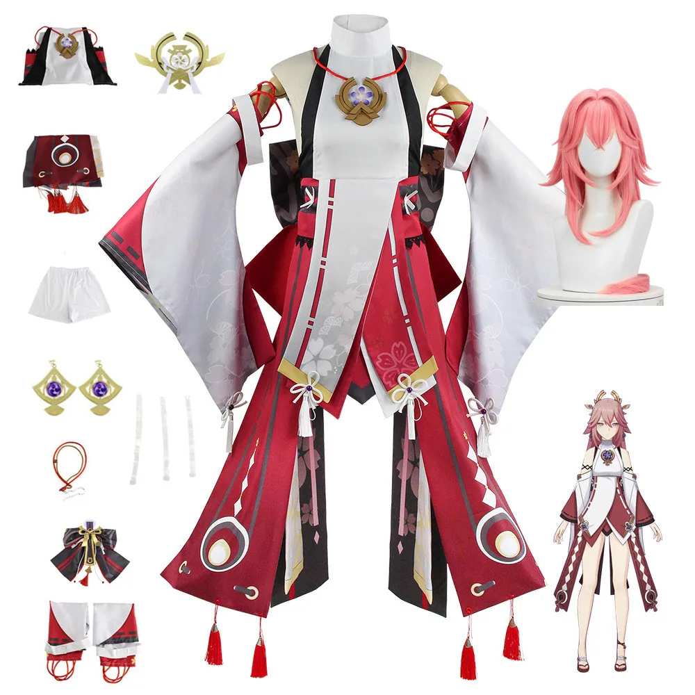 Genshin Impact Yae Miko Guuji Yae Cosplay Girls Uniform Women Outfit ...