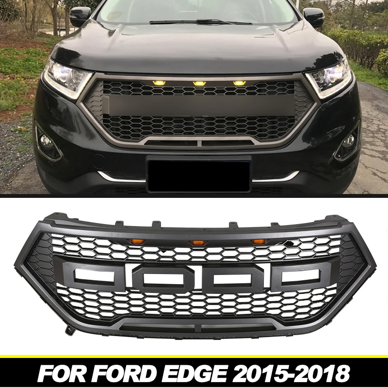 For-Ford-Edge-2015-2018-grill-with-LED-lights-front-bumper-grille ...