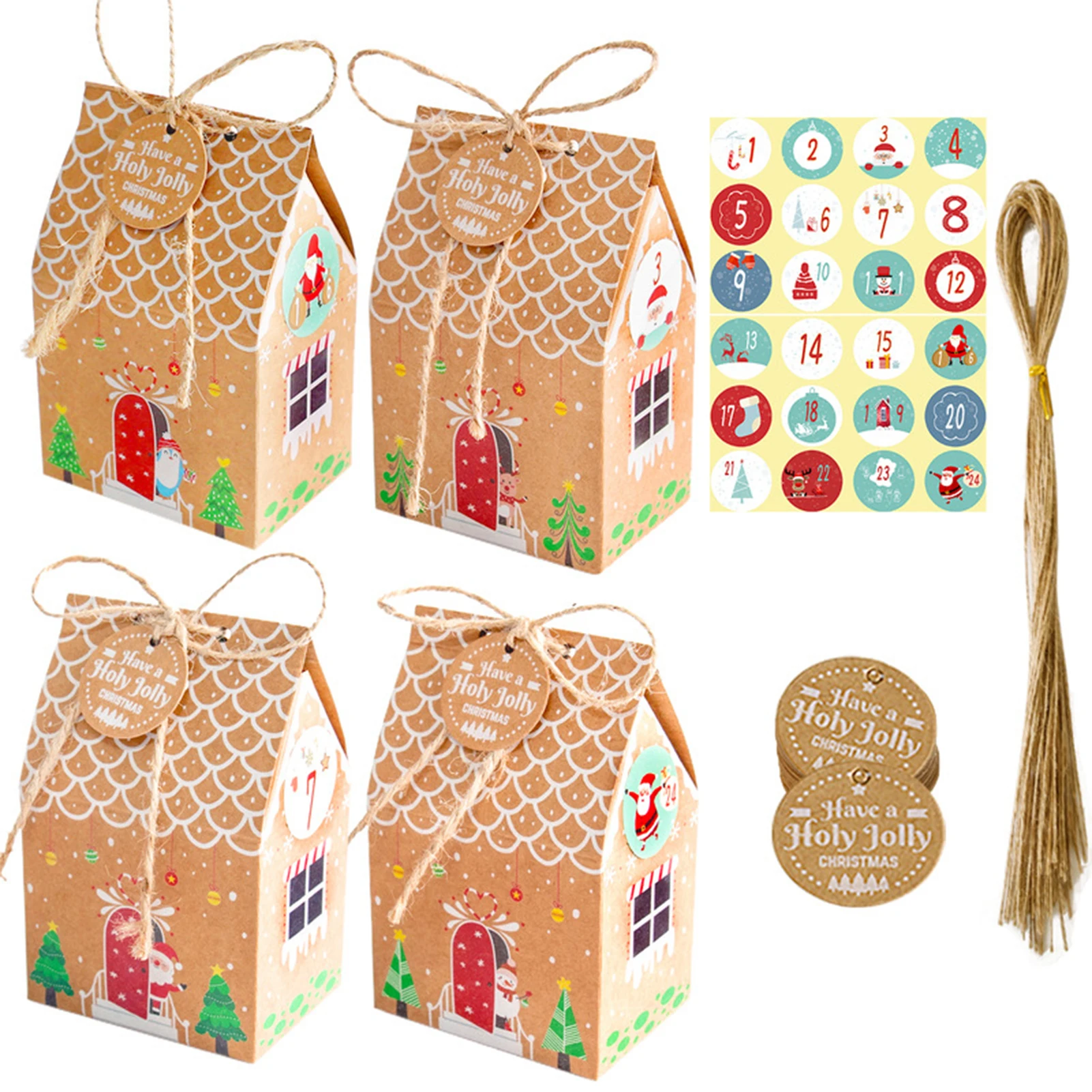Christmas-Gingerbread-House-Candy-Box-with-Gift-Tag-Sticker-Countdown ...