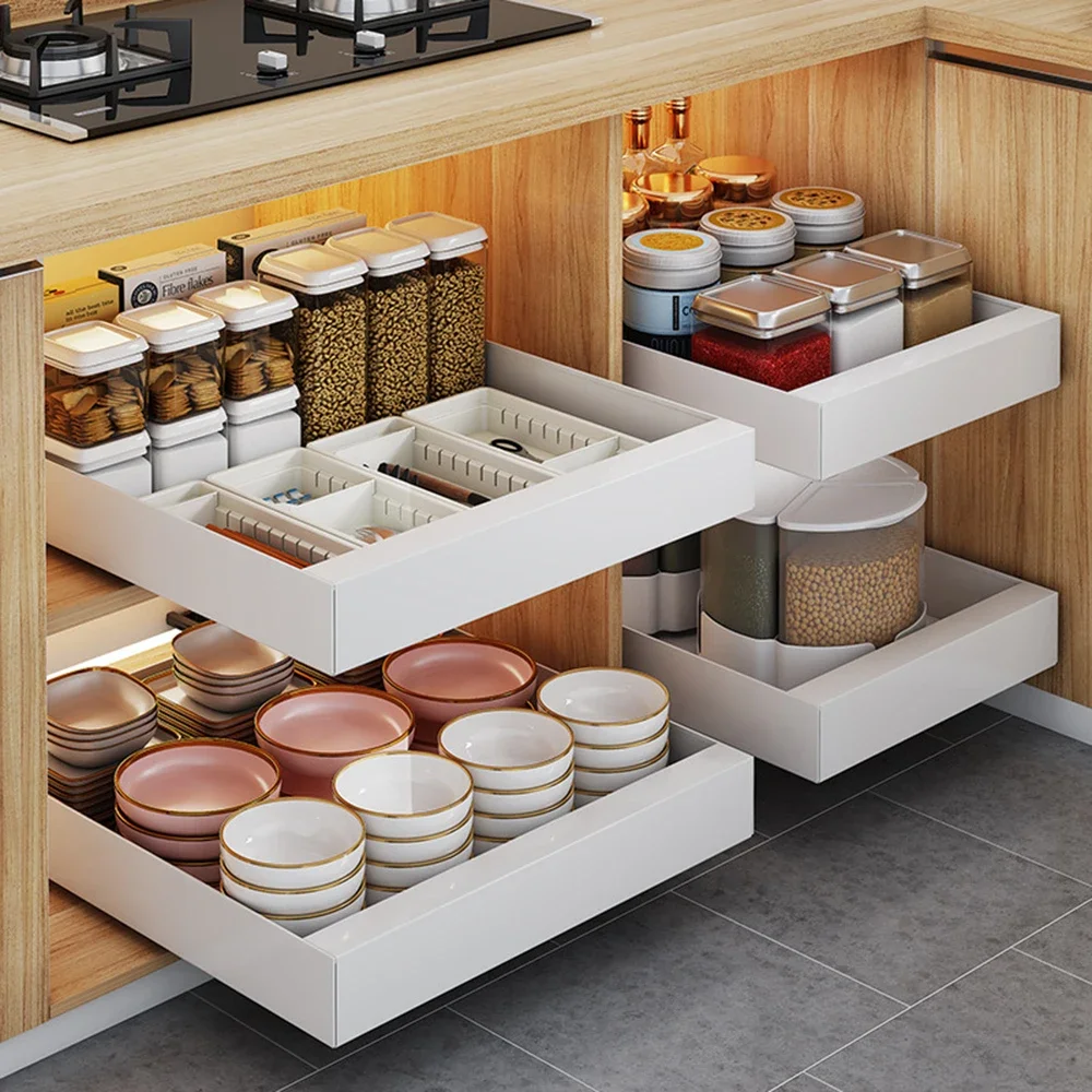 Sliding-Dish-Bowl-Storage-Rack-Cabinets-Drawers-Spice-Box-Organizer ...