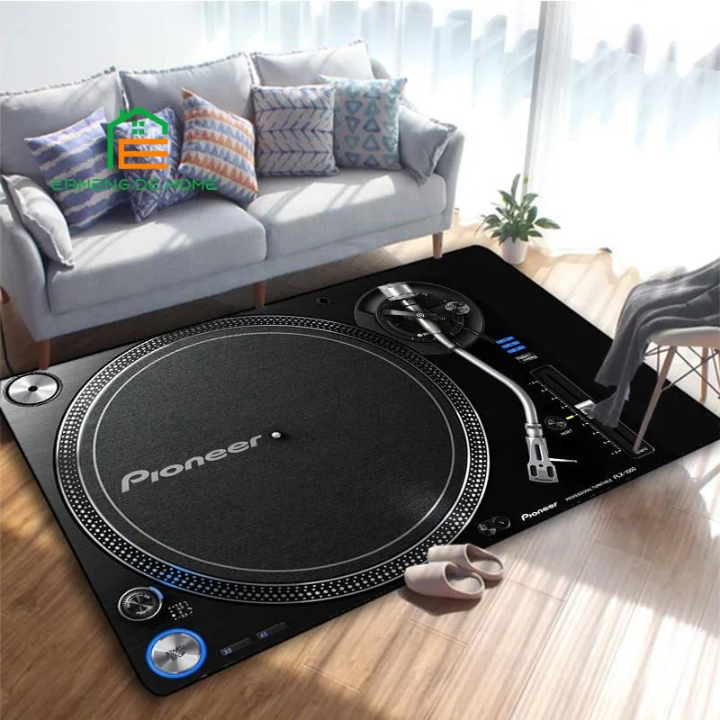 Vinyl Disc Player Pattern Carpets For Bedroom Living Room Kitchen Floor ...