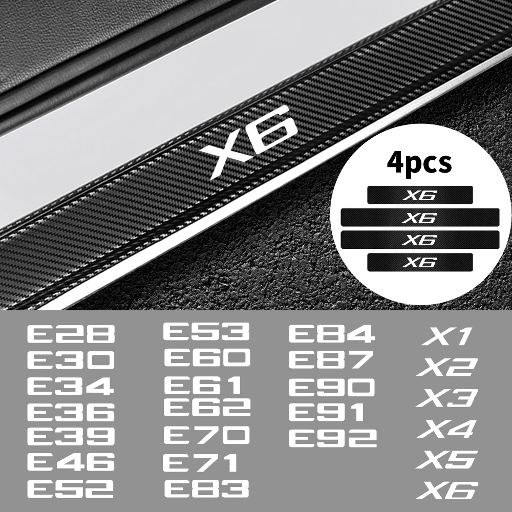 4 stücke Carbon Faser Auto Tür Threshold schwelle Aufkleber Anti Scratch Protector Für BMW ...