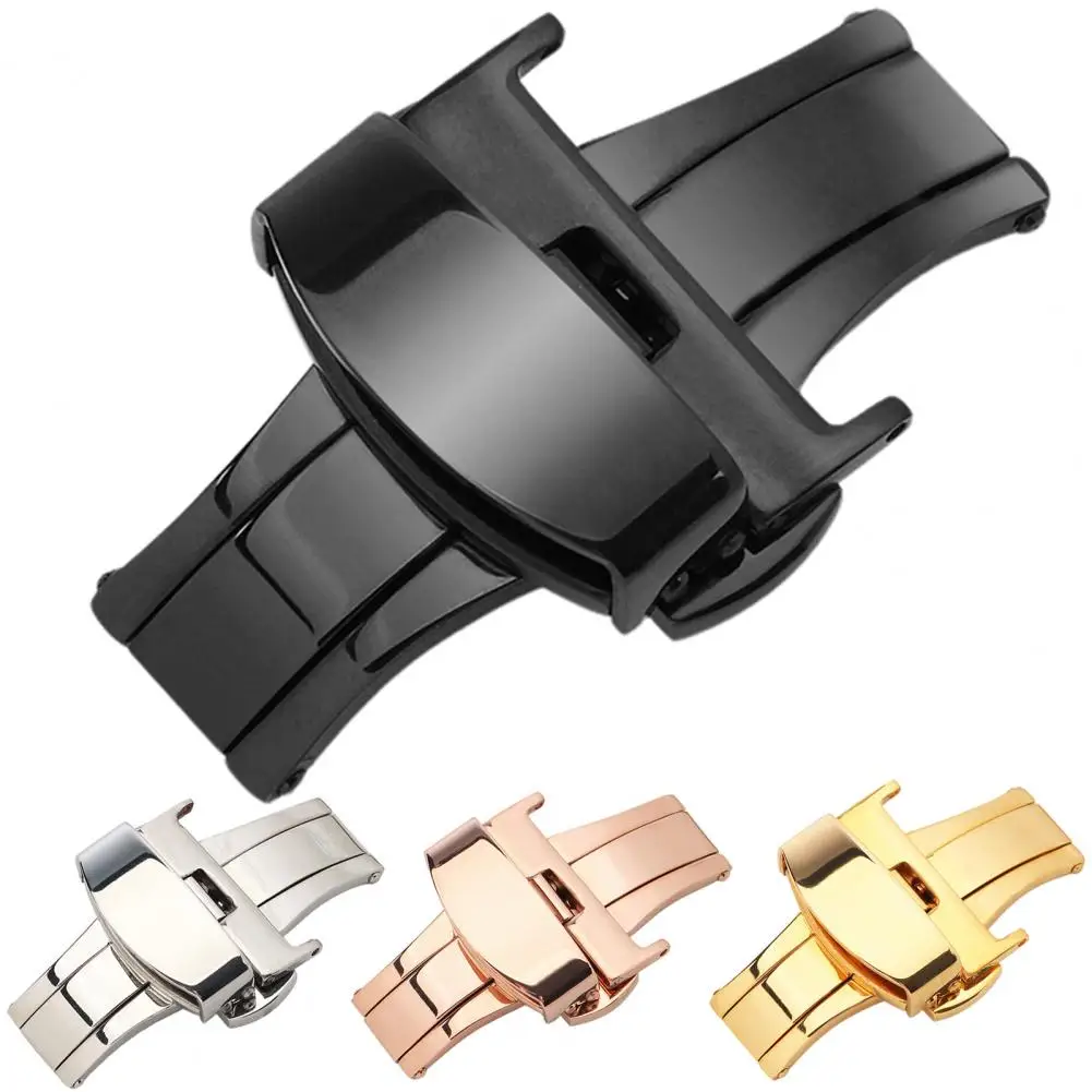 12/14/16/18/20/22/24mm Butterfly Clasp Watch Buckle Stainless Steel ...