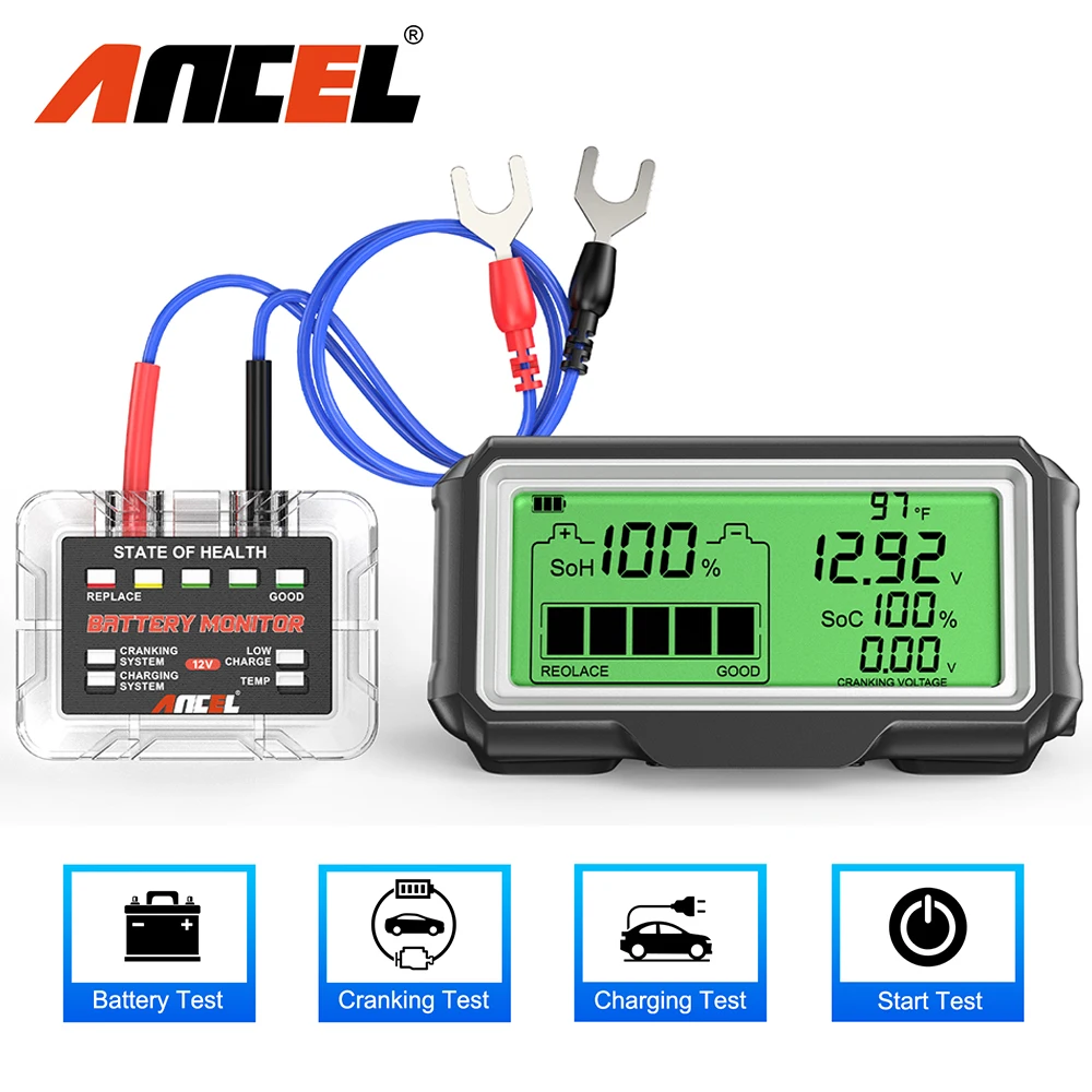 Vs BM300 ANCEL BM200 PRO 12V Battery Tester Check Battery Health ...