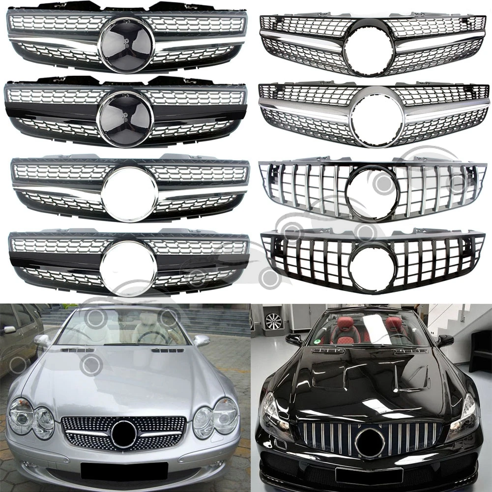 Front-Racing-Facelift-Grilles-Upper-Grille-For-Mercedes-Benz-SL-Class ...