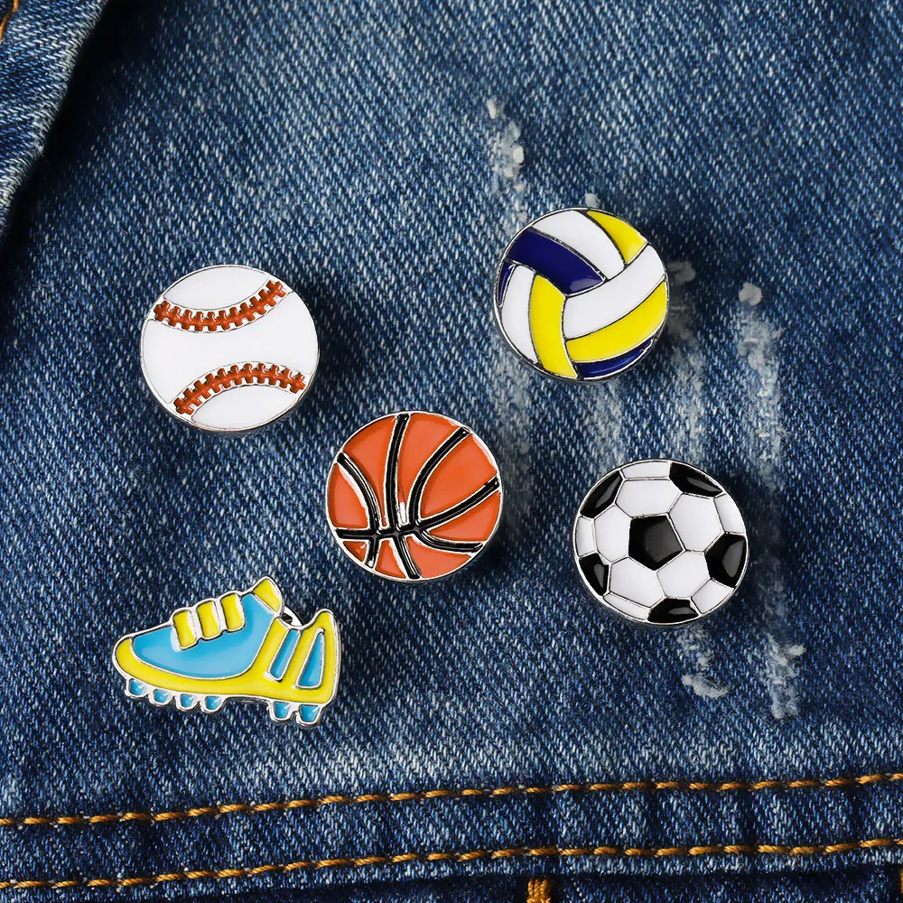 Football-Basketball-Rugby-Baseball-Beach-ball-Volleyball-Hard-Enamel ...