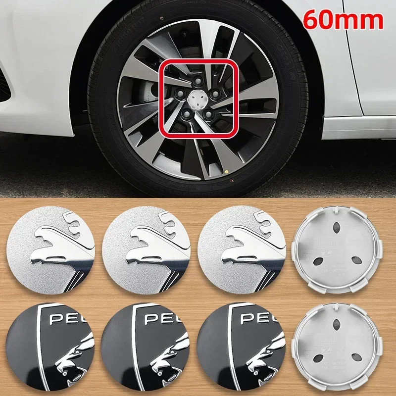 4Pcs 60mm Car Wheel Center Hub Caps Auto Emblem Huncap Covers ...