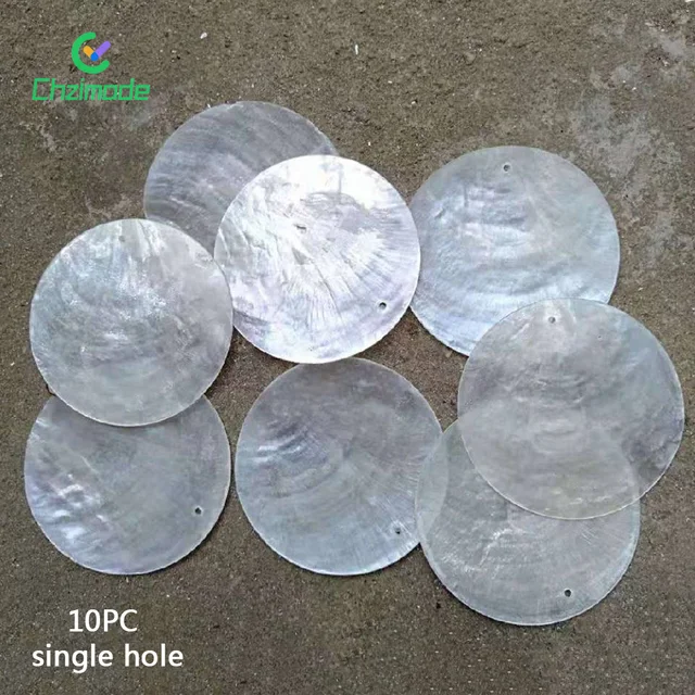 10/20PCS Natural Shell Round Slices Ornaments DIY Mirror Shells Material for Home Lamps Wind ...