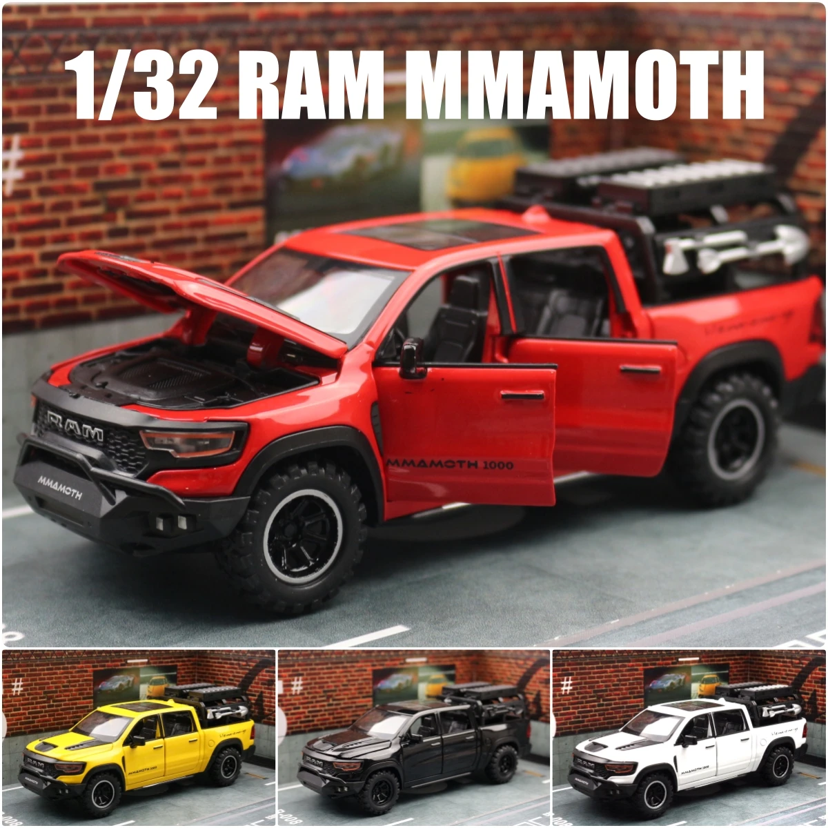 1-32-Dodge-RAM-MAMMOTH-Pickup-Toy-Car-Miniature-Diecast-Metal-Off-Road ...