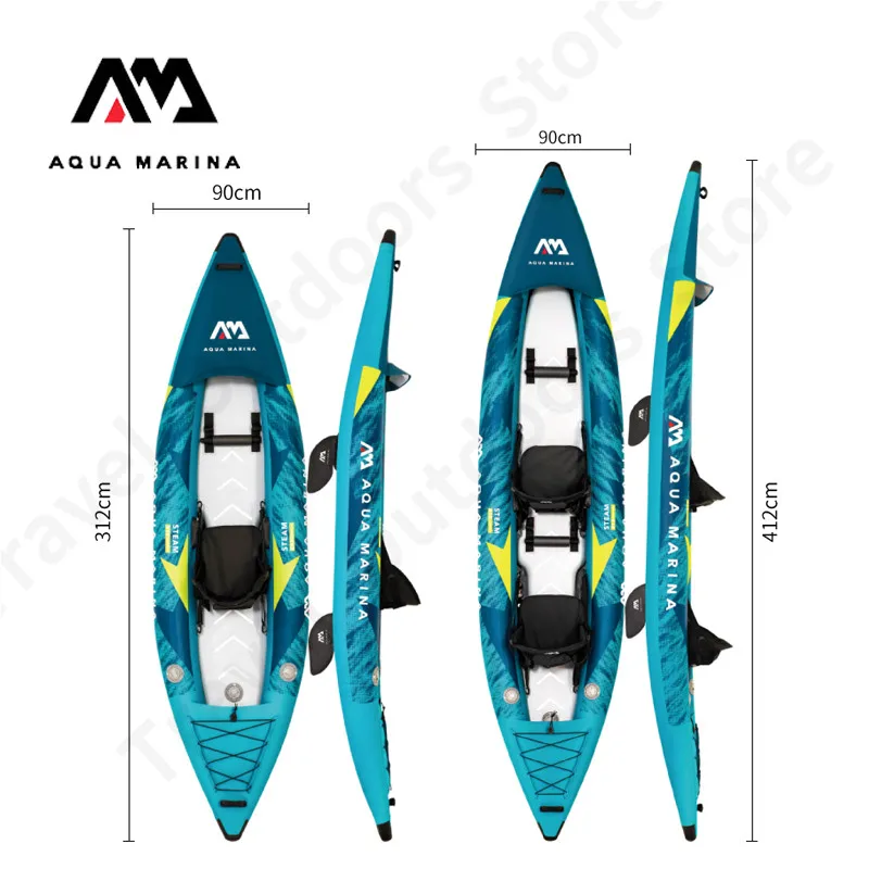 AQUA MARINA canoa de vapor Kayak barco inflable 1-2 personas 840D PVC ...