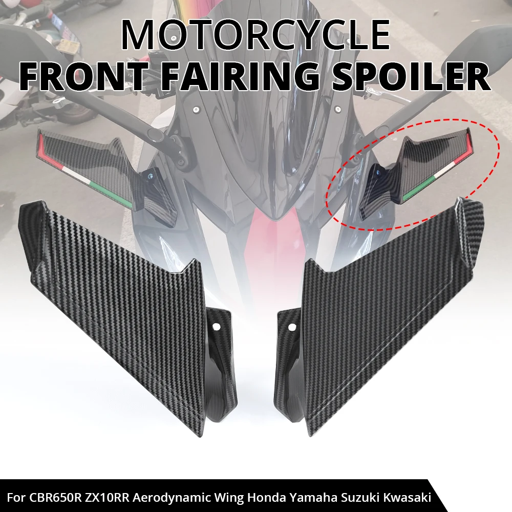 Universal-Motorcycle-Front-Fairing-Racing-Spoiler-Aero-Winglets-For ...