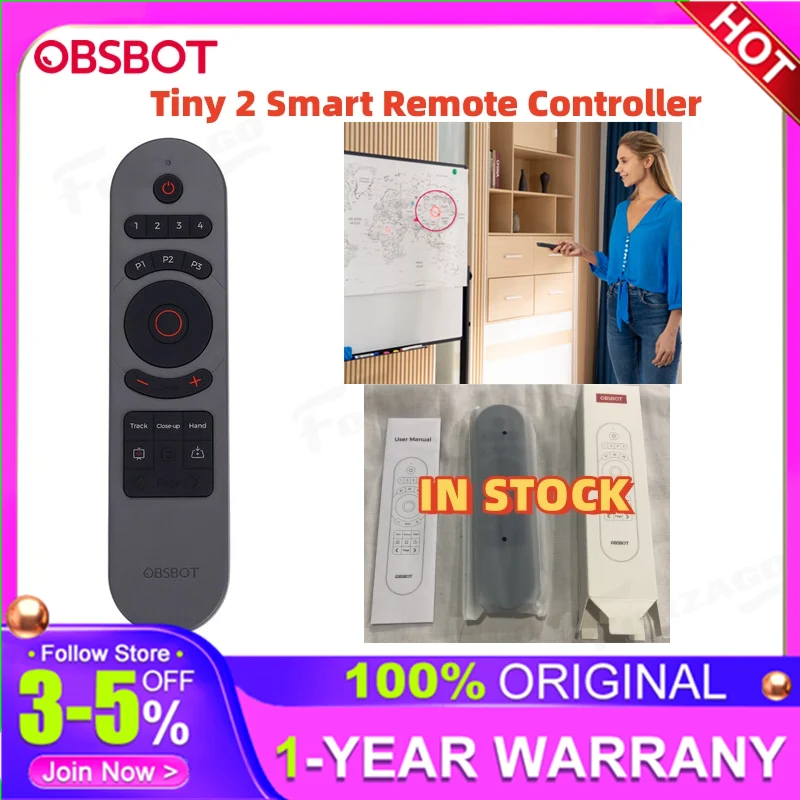 NEW-OBSBOT-Tiny-2-Smart-Remote-Controller-Combination-of-Remote-Control ...