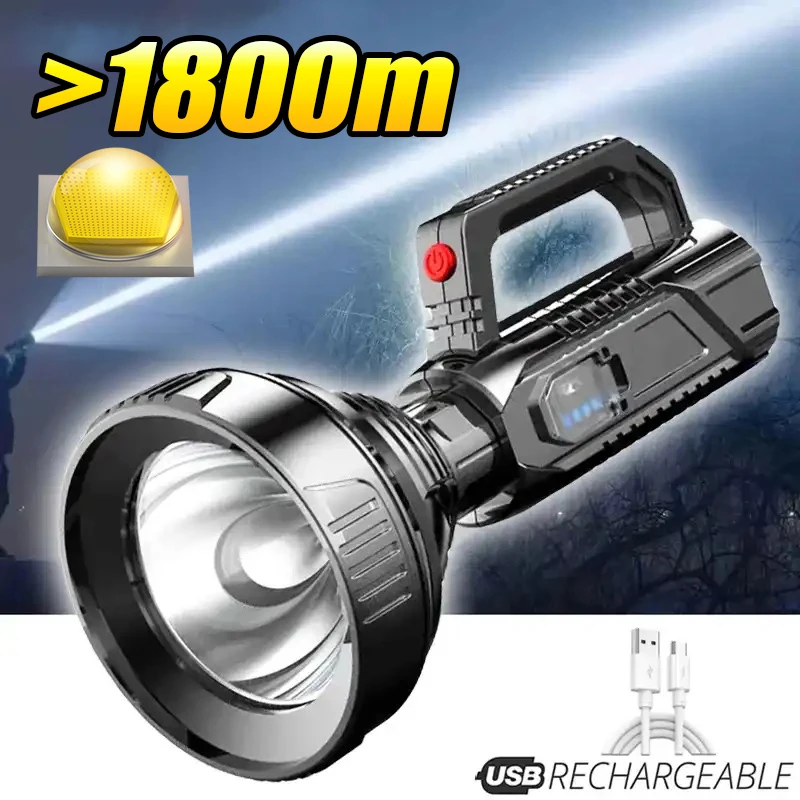 Super-Powerful-Flashlight-1800M-USB-Rechargeable-LED-Torch-Portable ...