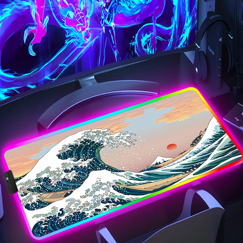 Giappone Great Waves Pc Gamer Mousepad Rgb Mouse Pad accessori per ...