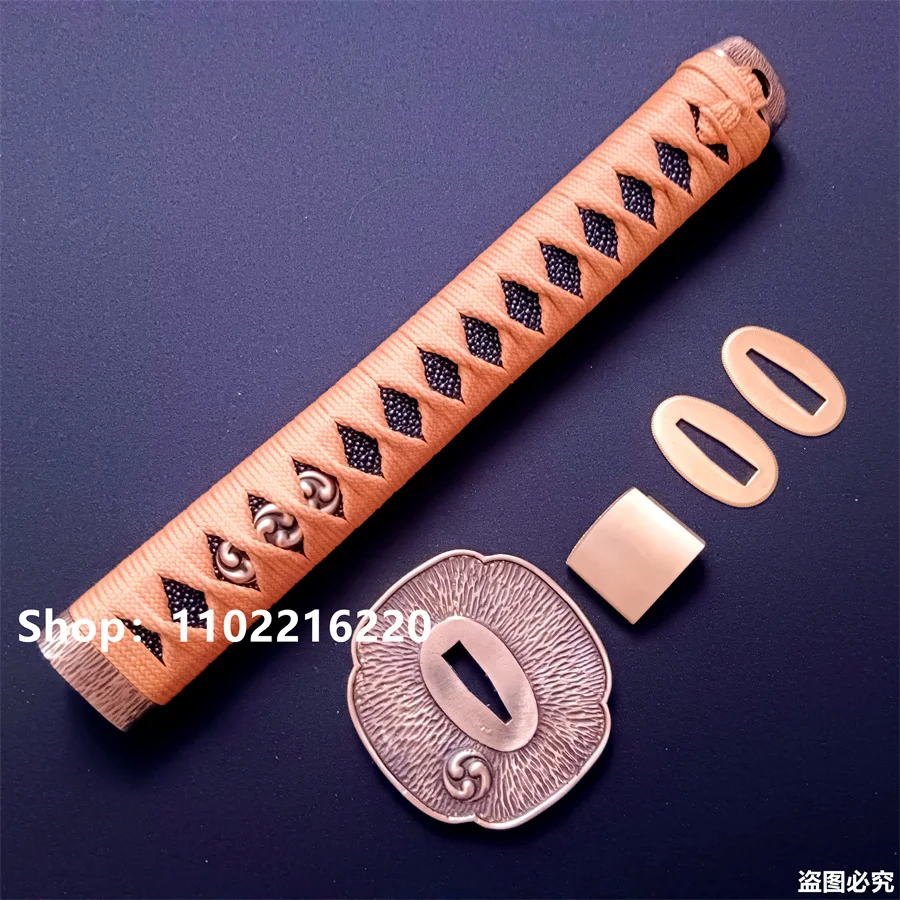 Um conjunto alça tsuka peças de cobre bronze handguard tsuba guarda ...