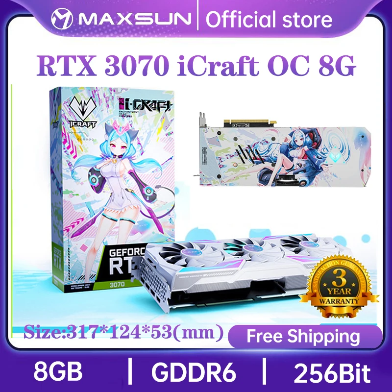 MAXSUN-New-Graphics-Cards-RTX-3070Ti-3070-iCraf-8G-GDDR6-GPU-NVIDIA ...