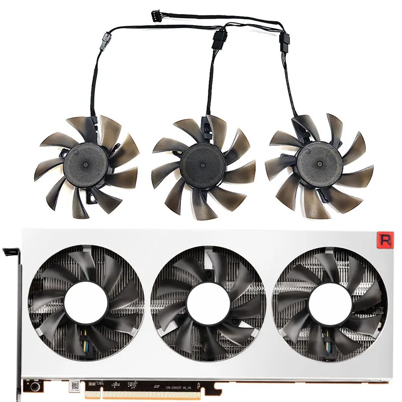 새로운 3 개 75MM FD7010H12S FD8015H12S AMD Radeon VII GPU 팬, 사파이어 Radeon ...