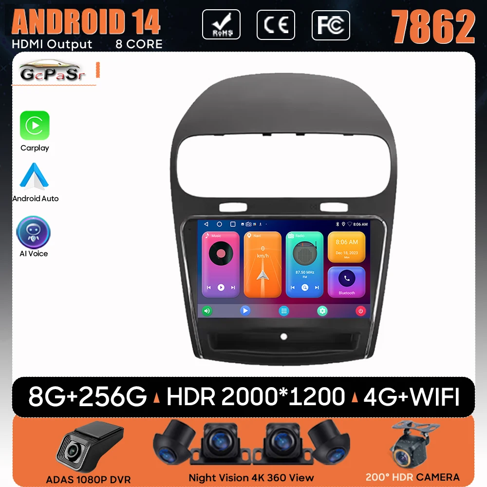 For Dodge Journey JC 2011 - 2020 Car Radio Carplay GPS Navigation ...