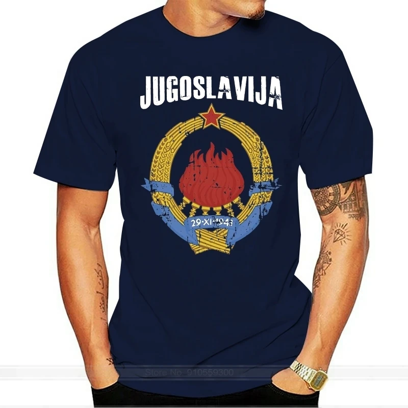 Jugoslavija Yugoslavia Coat of Arms T-Shirt Vintage Black High Quality ...