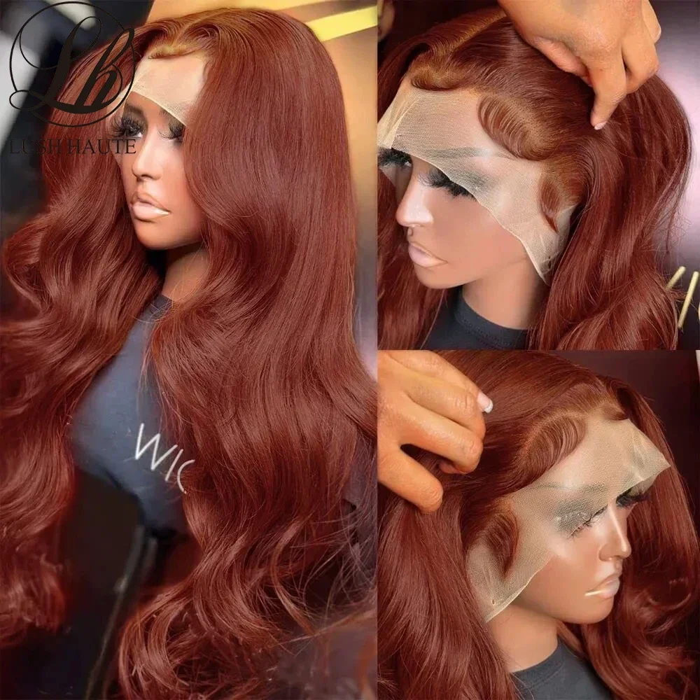 Perruque-Lace-Front-Wig-Body-Wave-synth-tique-brun-rouge-tre-perruque ...