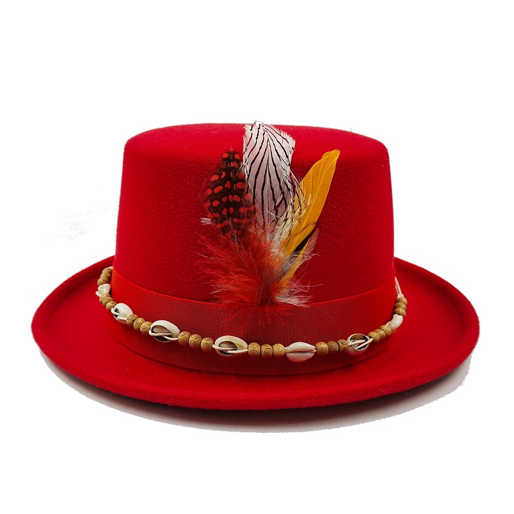 High-brimmed Spell Hat Fedora Hat for Men Women Feather Accessories ...