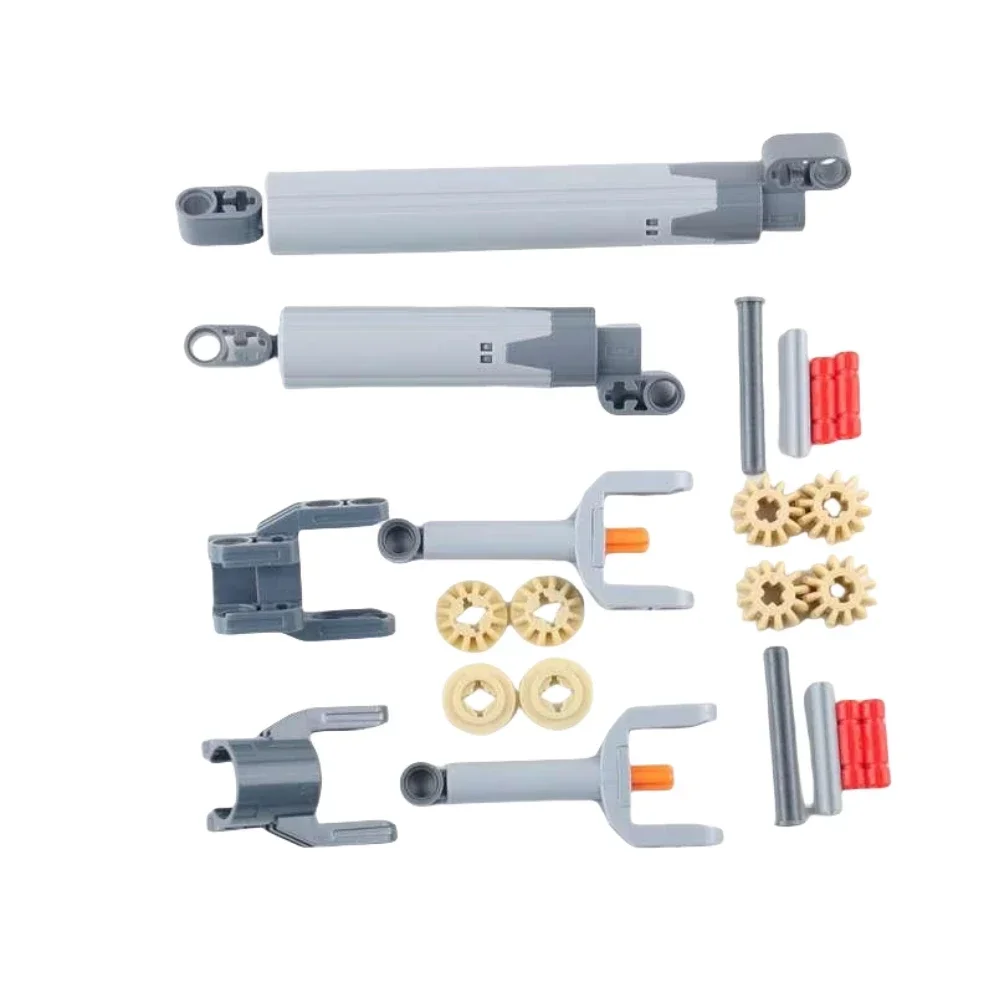 22pcs MOC Push Rod Set Technical Parts Gears Dynamic Telescopic Rod ...