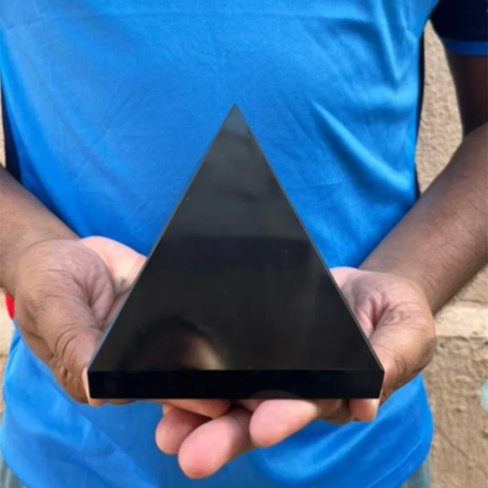 Natural-Mineral-Black-Tourmaline-Crystal-Point-Healing-Healing-Pyramid ...