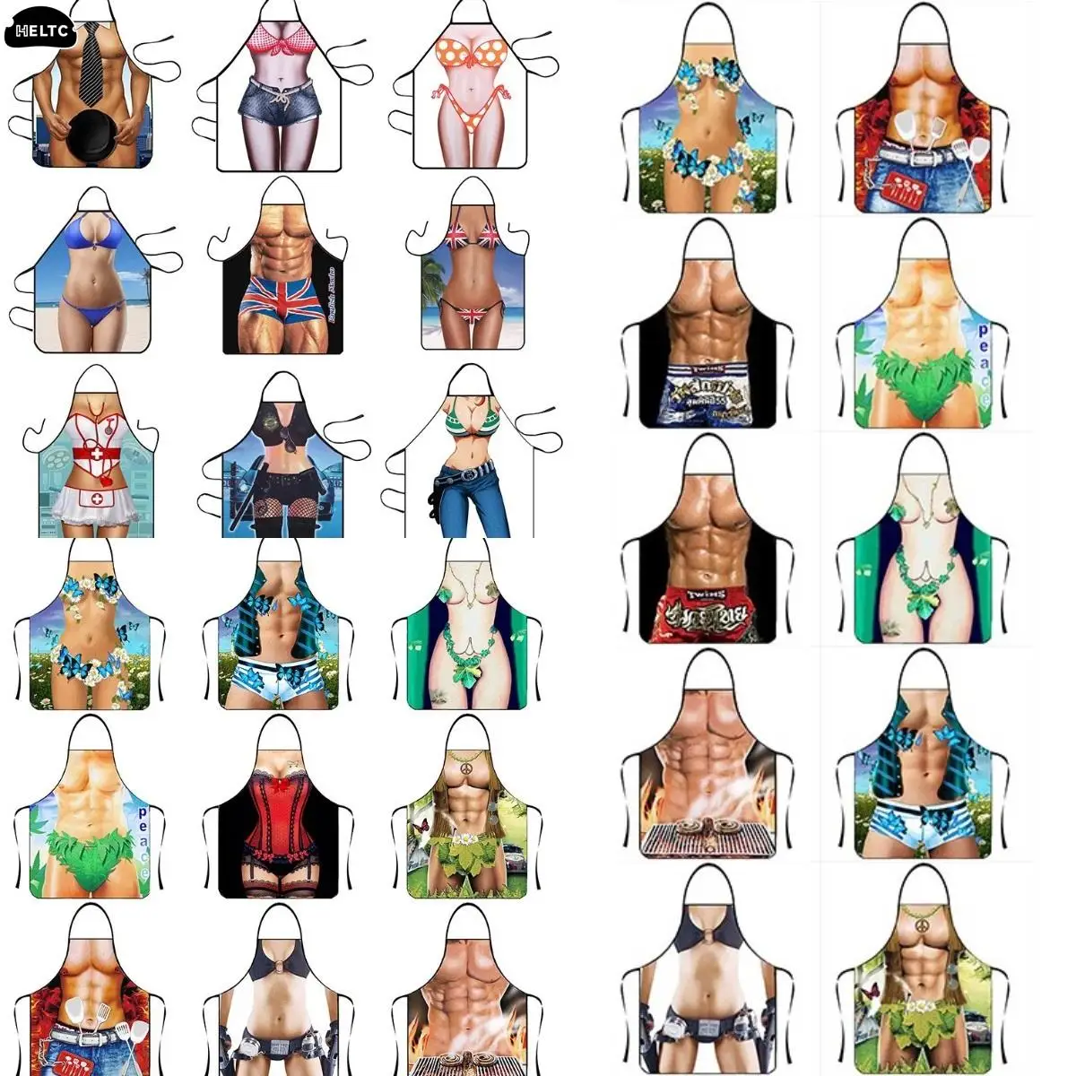 1PC Aprons Sexy Funny Kitchen For Women Man BBQ Cleaning Cooking Apron Stain-proof Apron ...