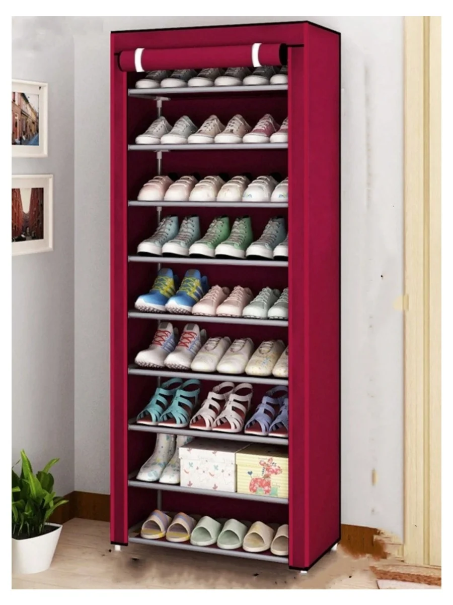 Solid-Color-Metal-Detachable-High-capacity-Shoe-Storage-simple-10layer ...