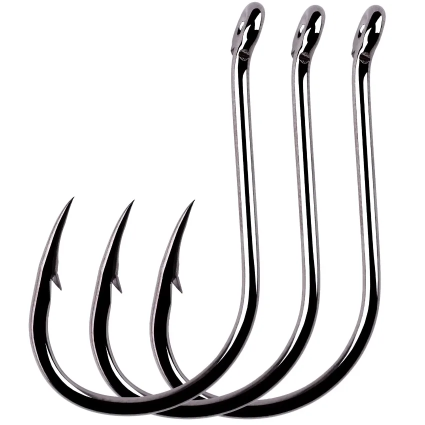 50/20pcs Fishing Hook Barbed Single Circle Carp Hook High Carbon Steel ...