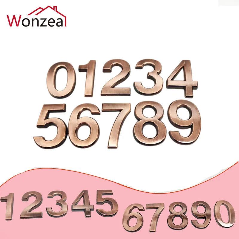 7cm-Red-Bronze-3D-Digits-0-9-House-Number-Sticker-Plating-Digital ...