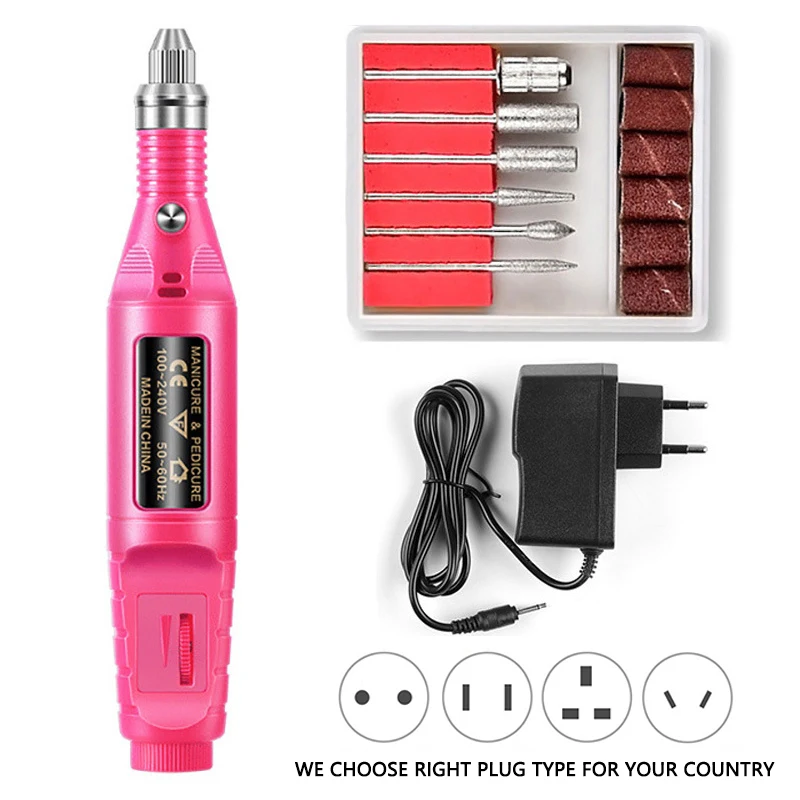 CHUNSHU 20000RPM Electric Nail Sander Equipment Manicure Pedicure Nail ...