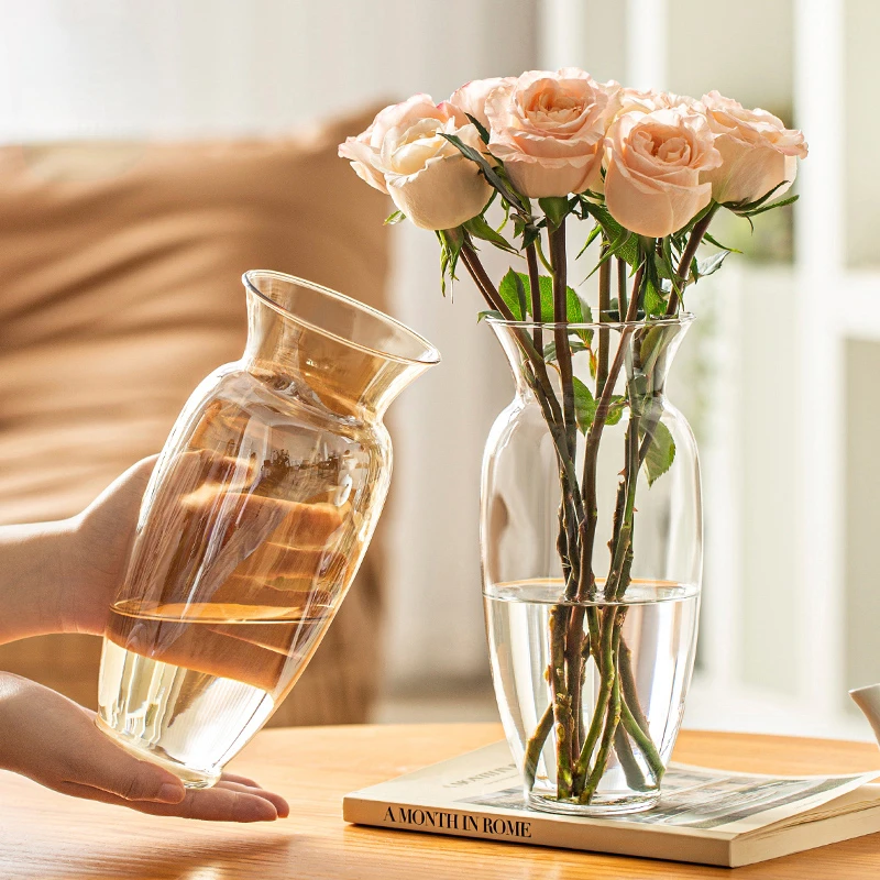 Nordic-Style-Home-Decoration-Transparent-Glass-Vase-Living-Room-Table ...