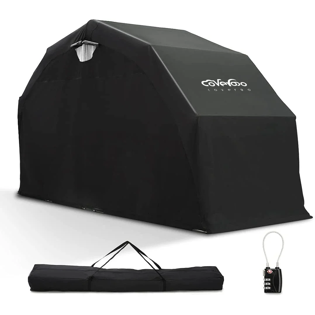 Heavy Duty Waterproof Inflatable Motorcycle Cover Storage Shelter Tent ...