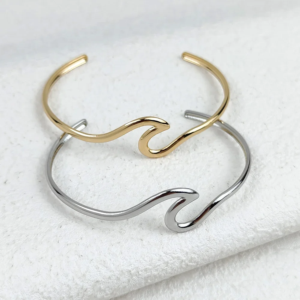 Simple-Wave-Twist-Bangles-for-Women-Stainless-Steel-Bracelet-Jewelry ...