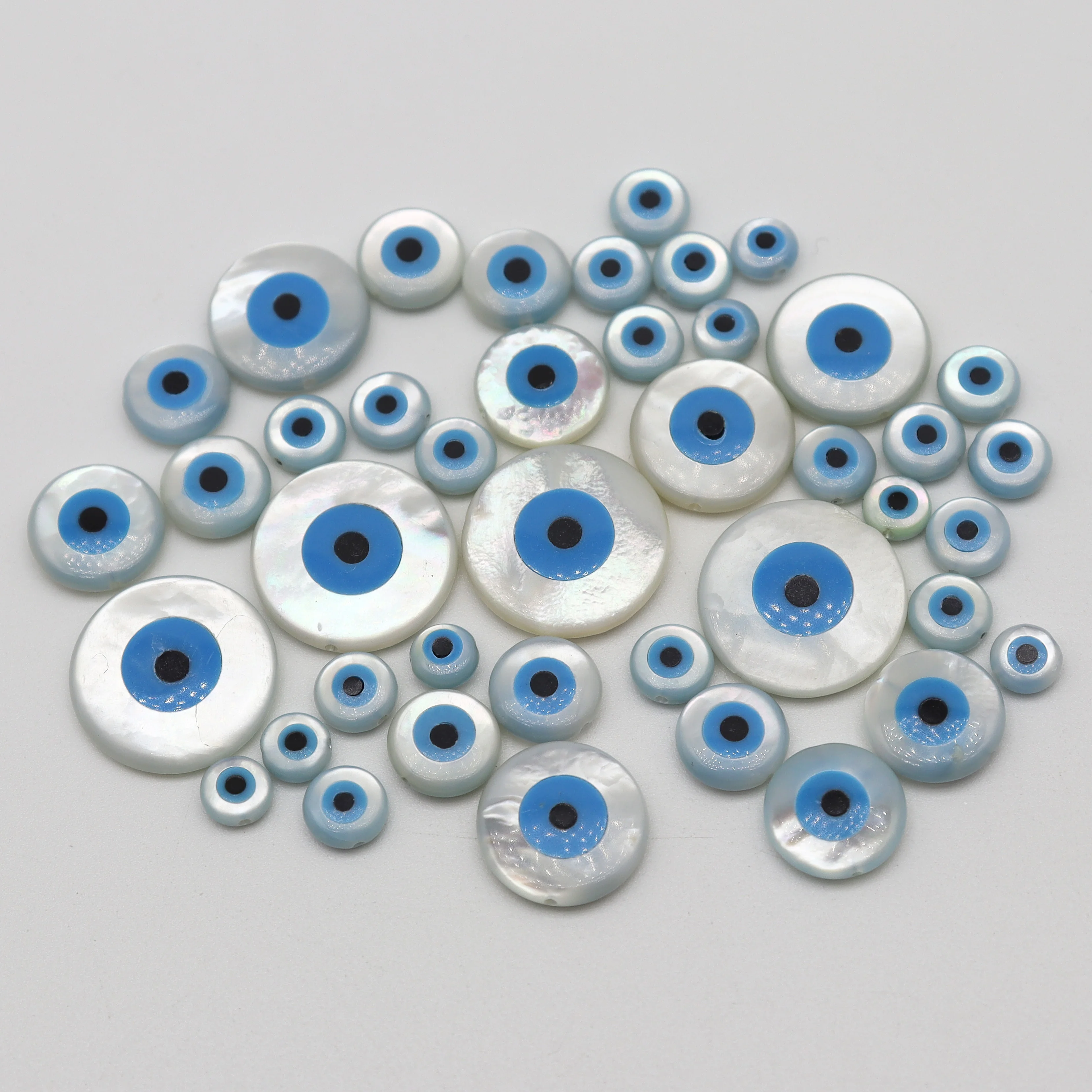 Natural-Shell-Beads-Blue-Evil-Eye-Cut-Transverse-Hole-Anglecircular-For ...