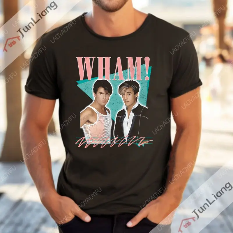Wham Band T-shirt for Men Vintage Harajuku Casual O Collar Oversized ...