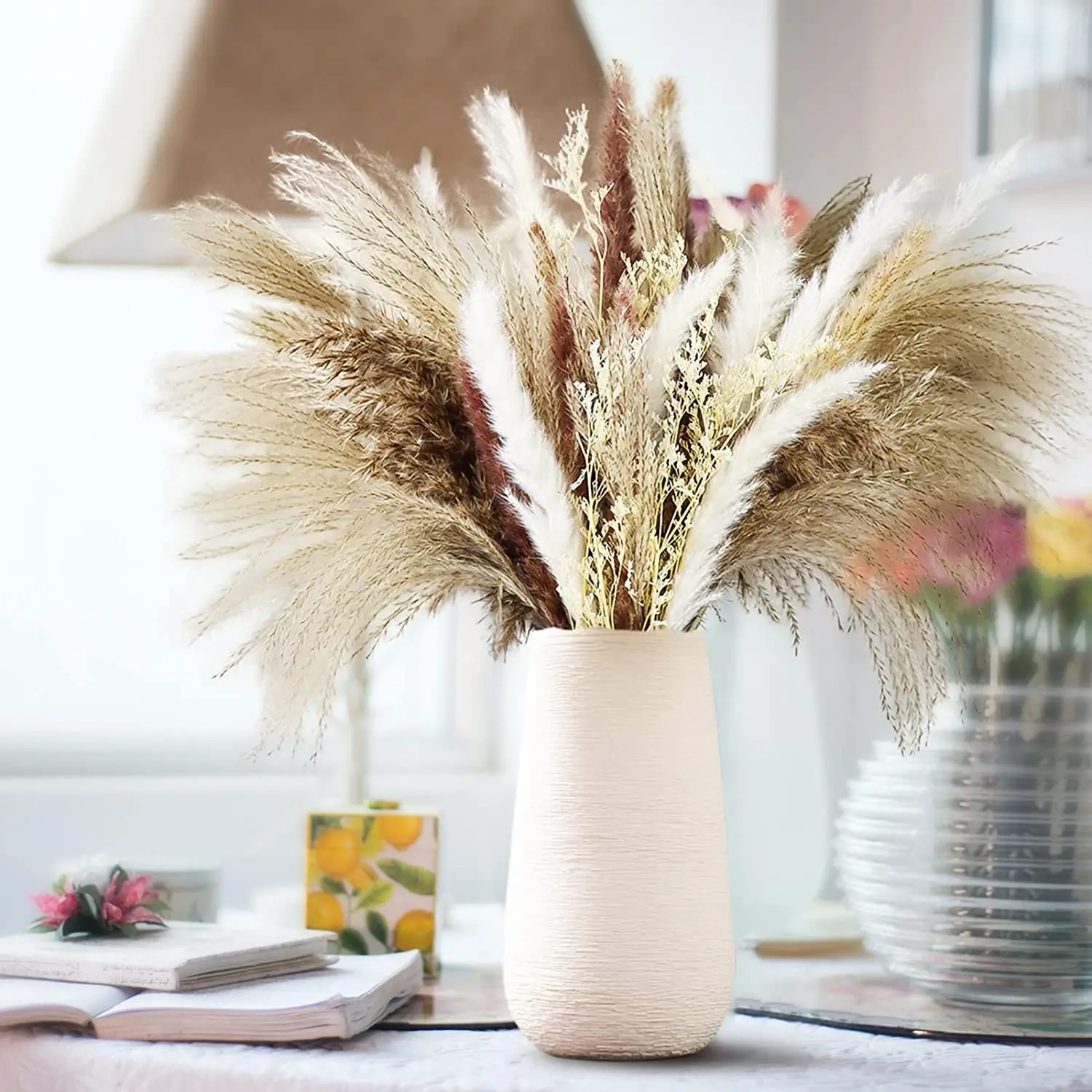 80pcs-Natural-Dried-Reed-Bouquet-Bohemian-Style-for-Living-Room-Table ...