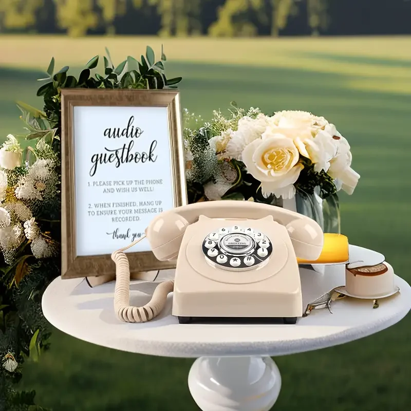 Wedding-Audio-Guest-Book-Recording-Telephone-Classic-Black-Rotary-Dial-Audio-Guestbook-Phone-For ...